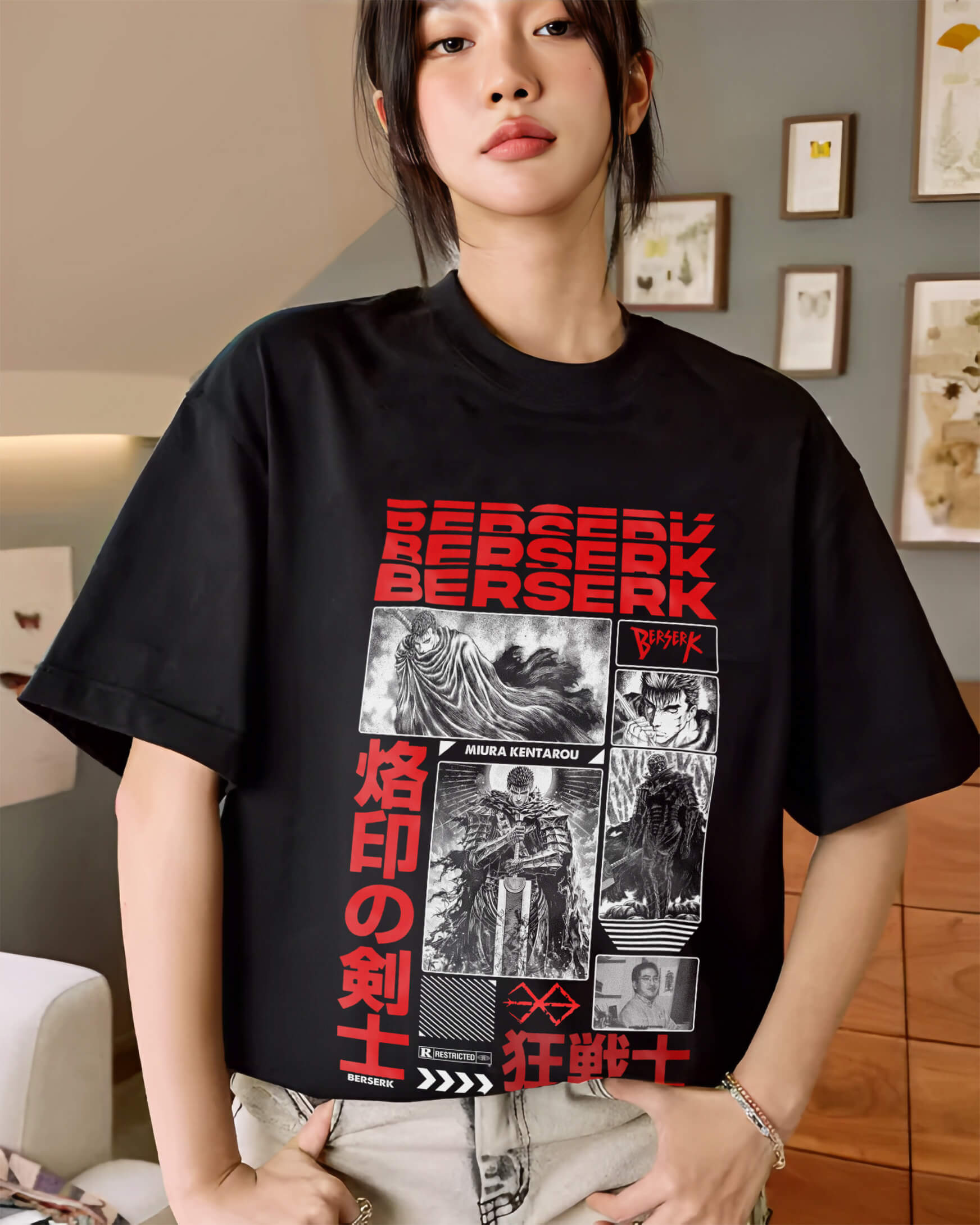 Áo phông Berserk: Guts Collection vải Cotton 100% cho Nam / Nữ form ...